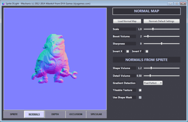 Sprite DLight - 2Dスプライトからボタンひとつで法線マップを生成しライティング可能にするツールがKickstarterに登場するぞ！