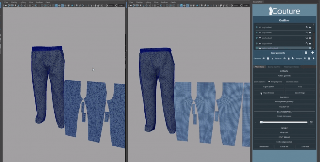 Couture for Maya Beta Teaser - 服系メッシュのリトポロジーワークフローを効率化するMayaスクリプト！ベータテスター募集中！