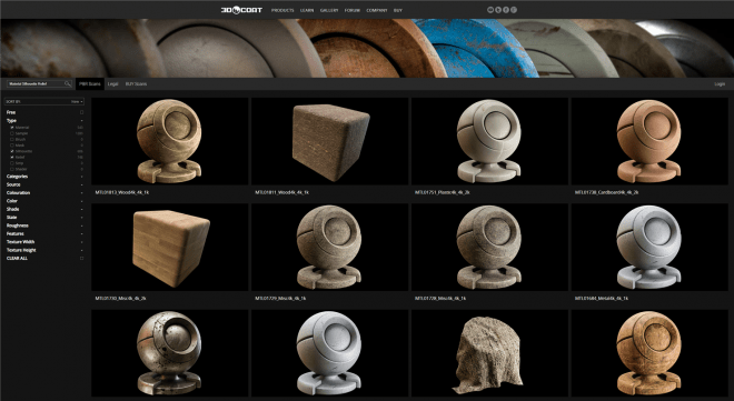 3D-Coat Materials PBR Scans Store Beta - 3D-Coat用のPBRスマートマテリアル・テクスチャライブラリ！ベータ公開！ | 3D人-3dnchu-