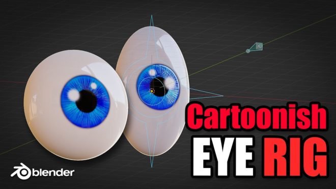 Simplified cartoon eye rig in Blender - Blenderでカートゥーン調の眼球リグを作るチュートリアル動画！