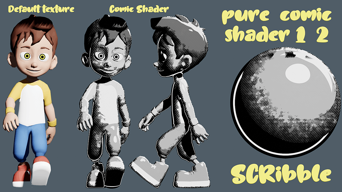 Pure-Comic Shader v1.2 - EEVEEで動作するBlender 向けコミック風シェーダー！