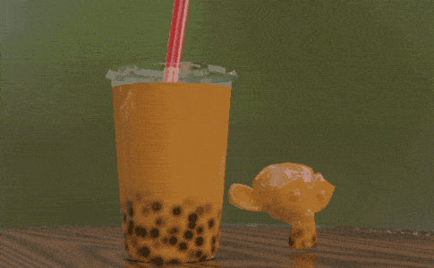 Tapioca milk tea - Blenderのマテリアルノードで構築されたタピオカミルクティーのデータが無料配布中！