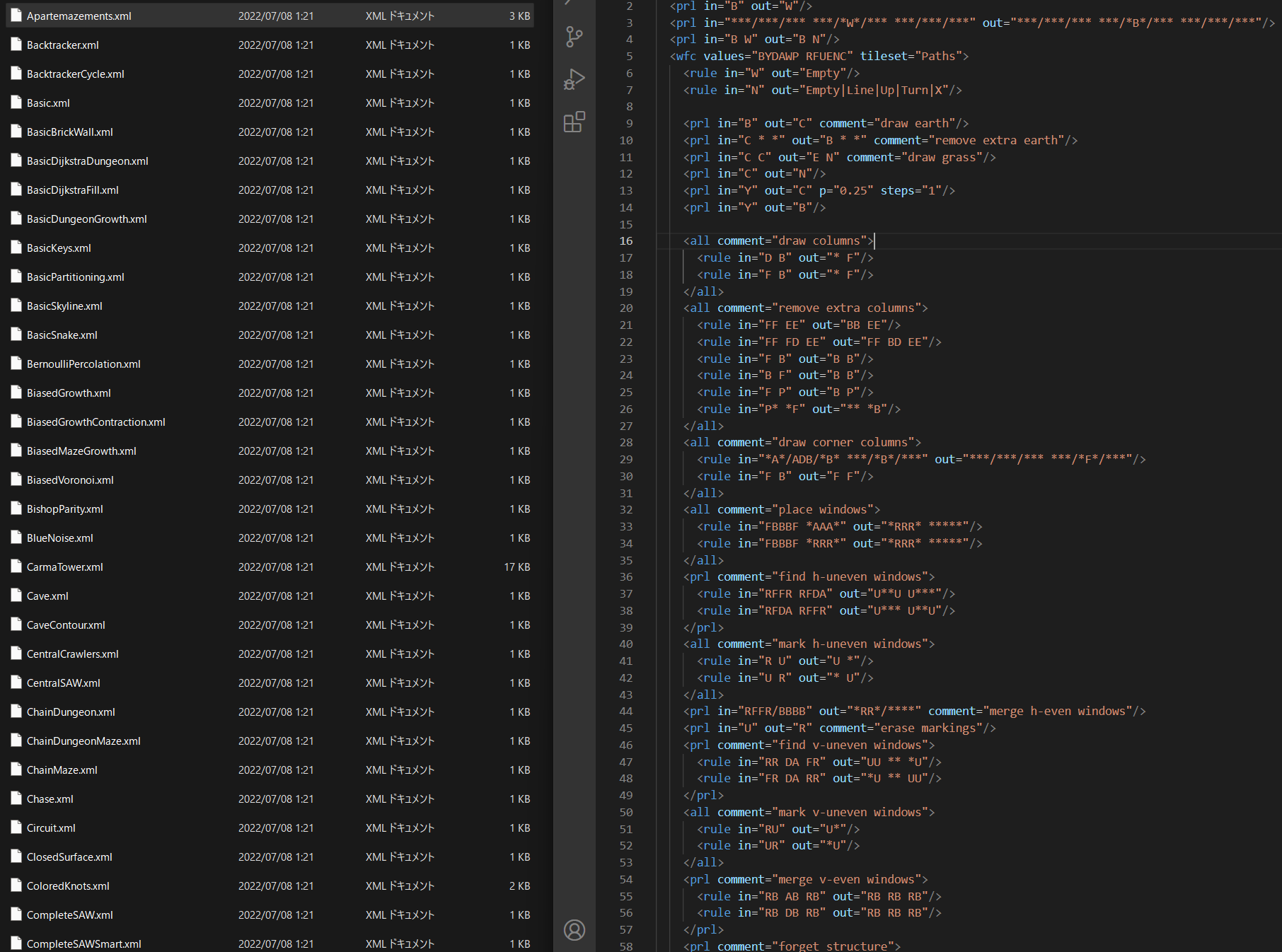 MarkovJunior v1.0 - 簡単な置き換えルールの定義で絵やボクセルモデルをプロシージャル生成可能な確率的プログラミング言語！