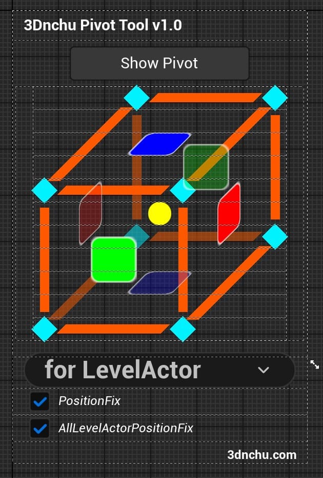 3Dnchu Pivot Tool for UE5 - Unreal EngineのGeometry ScriptでPivot位置をバウンディングボックスに合わせて変更出来るシンプルなツールを ...