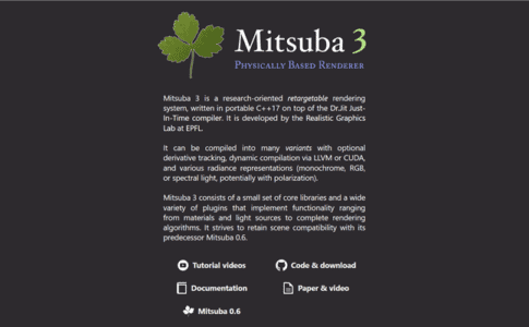 Mitsuba 3 - 技術論文の映像でもよく採用されるオープンソースレンダラーの新バージョン！
