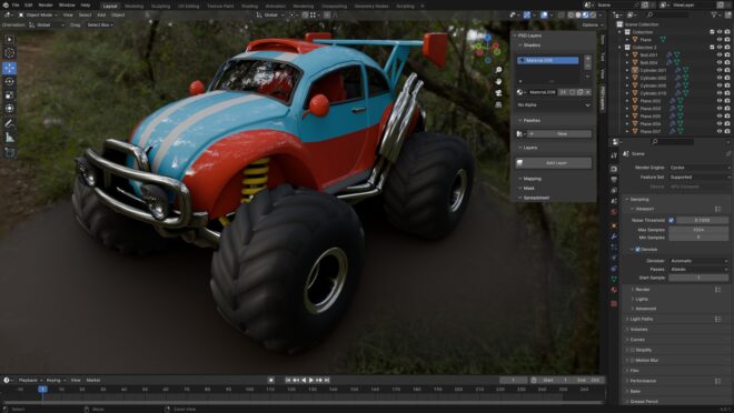 PSD-LAYERS V1.5 - 直感的なレイヤーペイントが可能な無料アドオン！Blender 4への正式対応やPRBペイント、チャンネルベイク、マスキングなど多数の新機能を備えた最新 ...