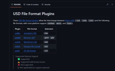 USD File Format Plugins - AdobeがUSDファイルをFBX、GLTF、OBJ、PLY、STLなどに変換するためのプラグインをApache License 2.0の下 ...