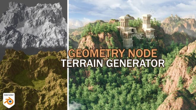 Terrain Generator - プロシージャルに地形を生成出来るBlender 4.3向けGeometery Nodesモディファイア ...