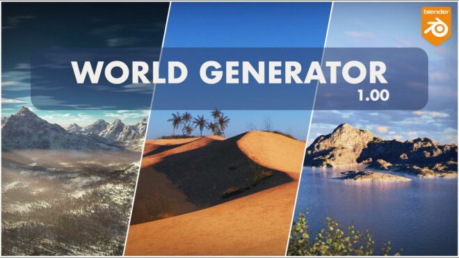 World Generator 1.0 - Geometry Nodesをベースに構築された地形生成Blenderアドオン！